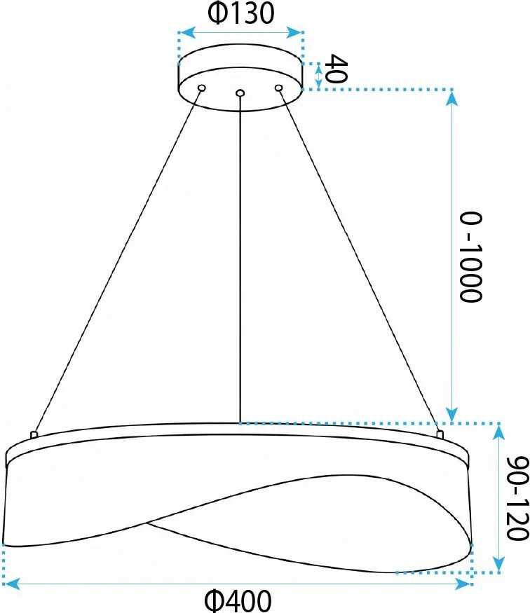 Toolight Rea, ZÁVĚSNÁ STROPNÍ G144-CP 40 GOLD, OSW-04700