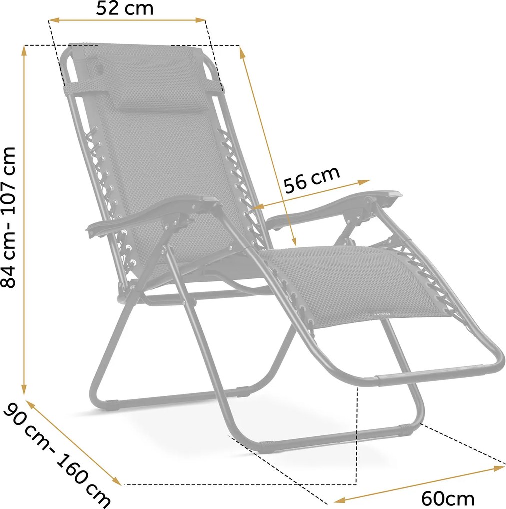 Skládací zahradní lehátko s polštářem Sofotel ChillWell Soft černé pro relaxaci a odpočinek v exteriéru