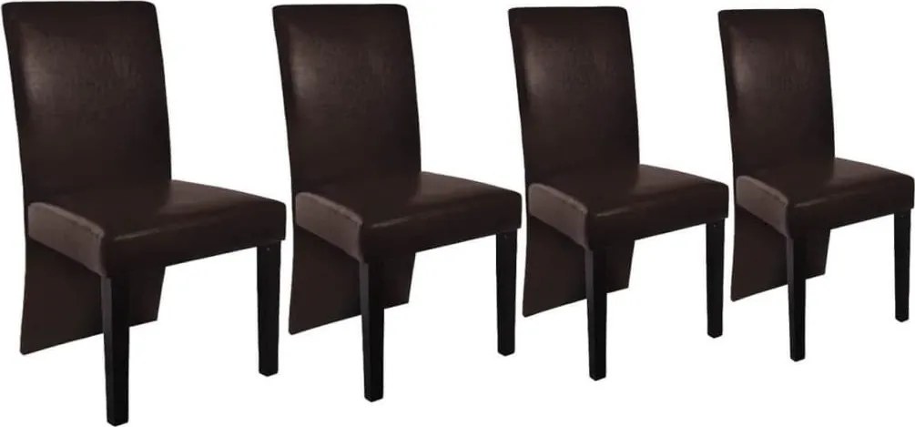 vidaXL Jídelní židle 4 ks umělá kůže [60597] Barva: tmavě hnědá