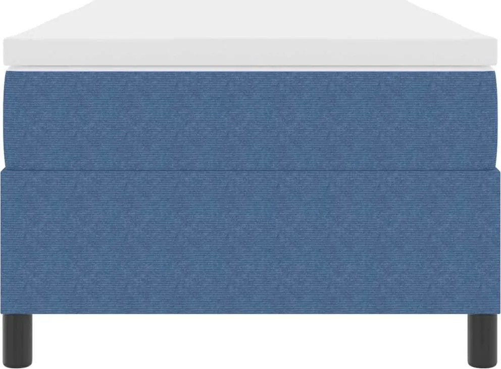 Postel s boxspringem Modrá a bílá 100 x 200 cm Žebrovaná látka 3337450