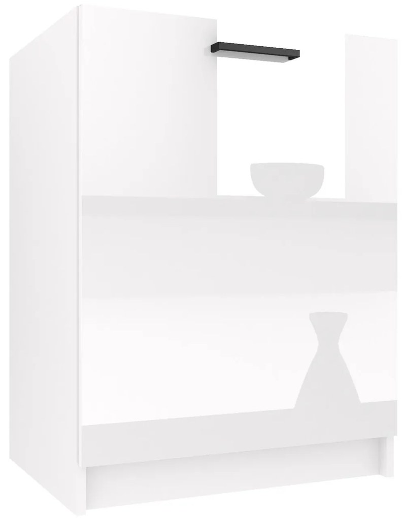Kuchyňská skříňka Belini dřezová 60 cm bílý lesk bez pracovní desky INF SDZ60/0/WT/W/0/B1