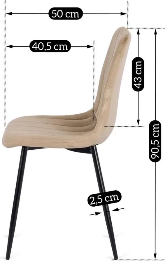 Jídelní židle Vabo Velvet, béžová