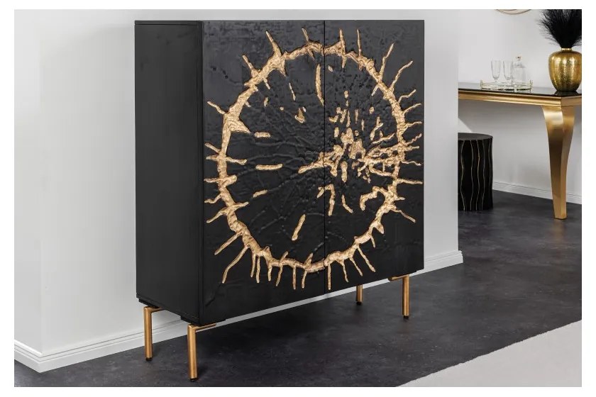 Massive home | Designová vysoká komoda Black Circle mango