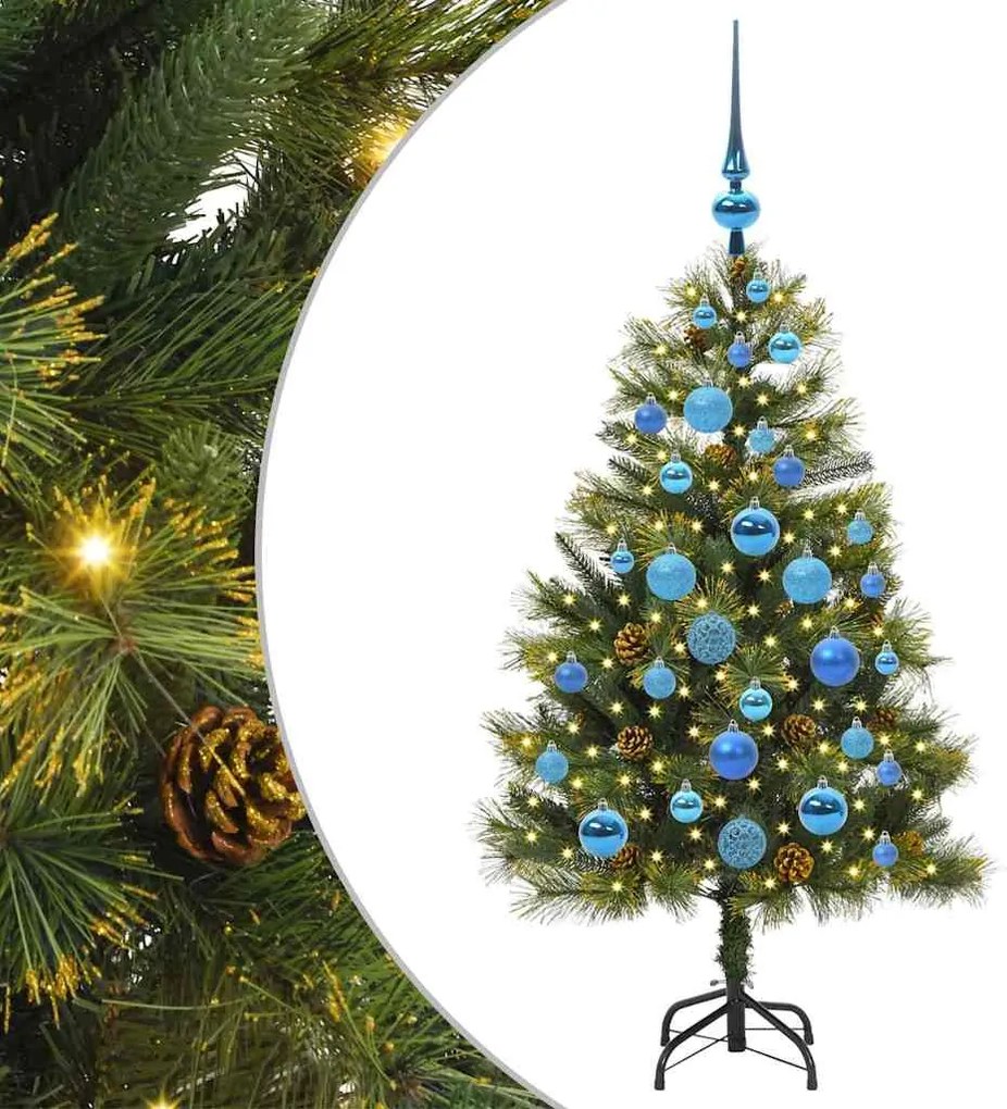 Umělý sklopný vánoční stromeček s kužely Zelená 120 cm 3395078