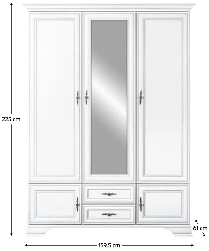Kondela Skříň, alpská bílá, KENTAK SZF5D2S