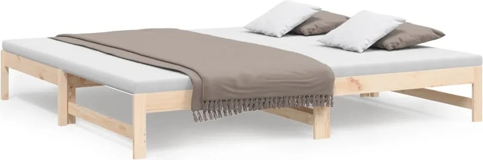 vidaXL Výsuvná postel 2x (80 x 200) cm masivní borové dřevo