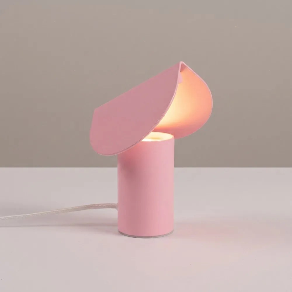 Růžová hliníková LED stolní lampa (výška 15 cm) BISCUIT – Thoro