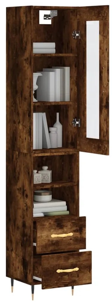 Skříň Highboard 34,5 X 34 X 180 Cm Kompozitní Dřevo - Bílá / 3 police