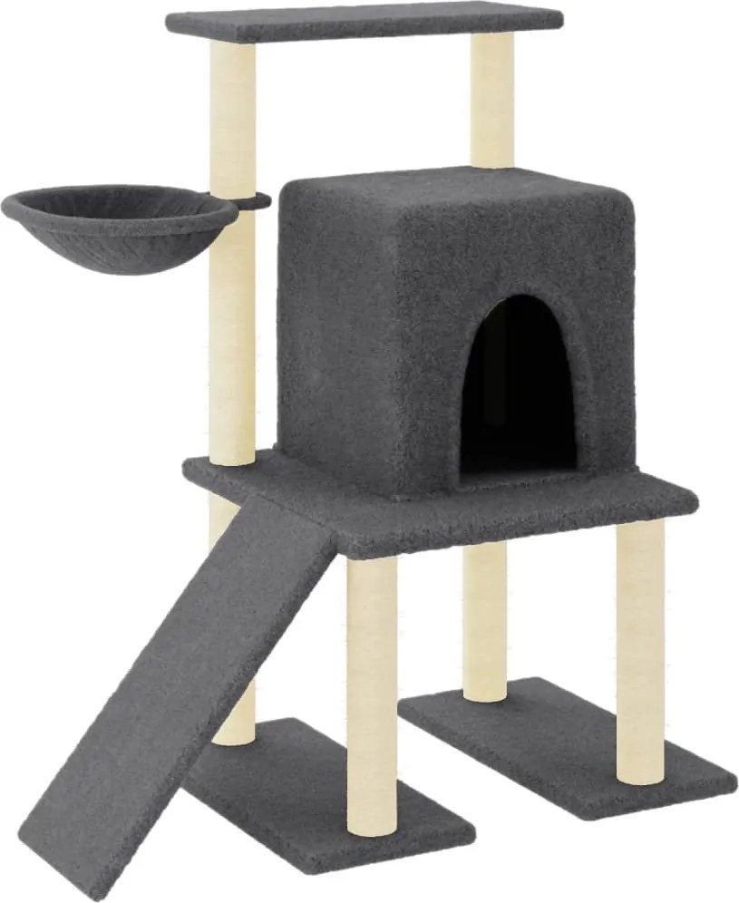 Škrabadlo pro kočky se sisalovými sloupky tmavě šedé 96,5 cm 172078