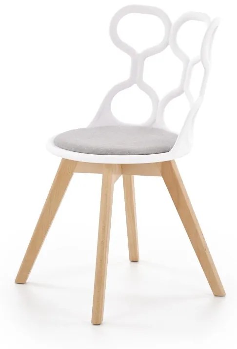 Jídelní židle K308 bílá / šedá Halmar