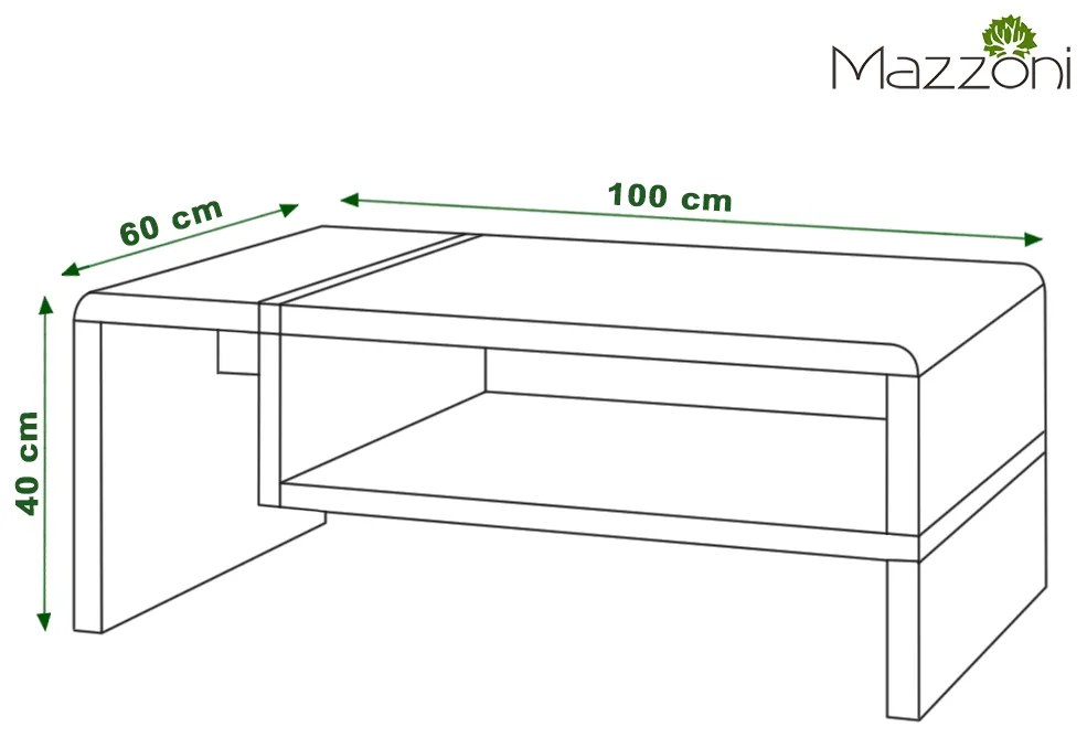 Mazzoni FOLK bílá / šedá, konferenční stolek, moderni
