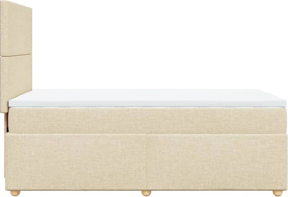 Box spring postel s matrací krémová 90x200 cm textil 3293461