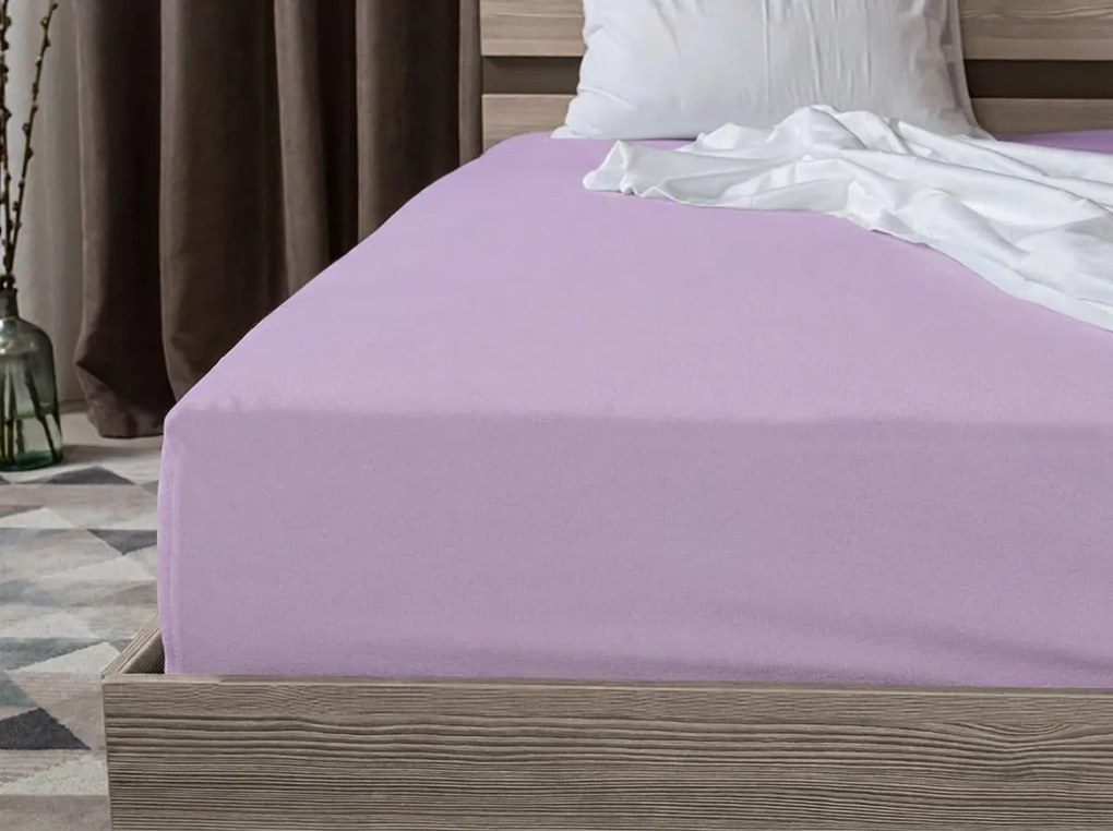 Jersey prostěradlo BASIC světle fialové 90 x 200 cm