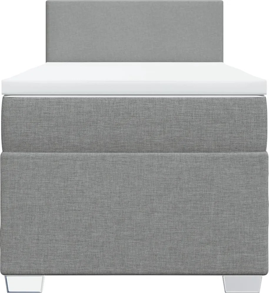 Box spring postel s matrací světle šedá 80 x 200 cm textil 3288008