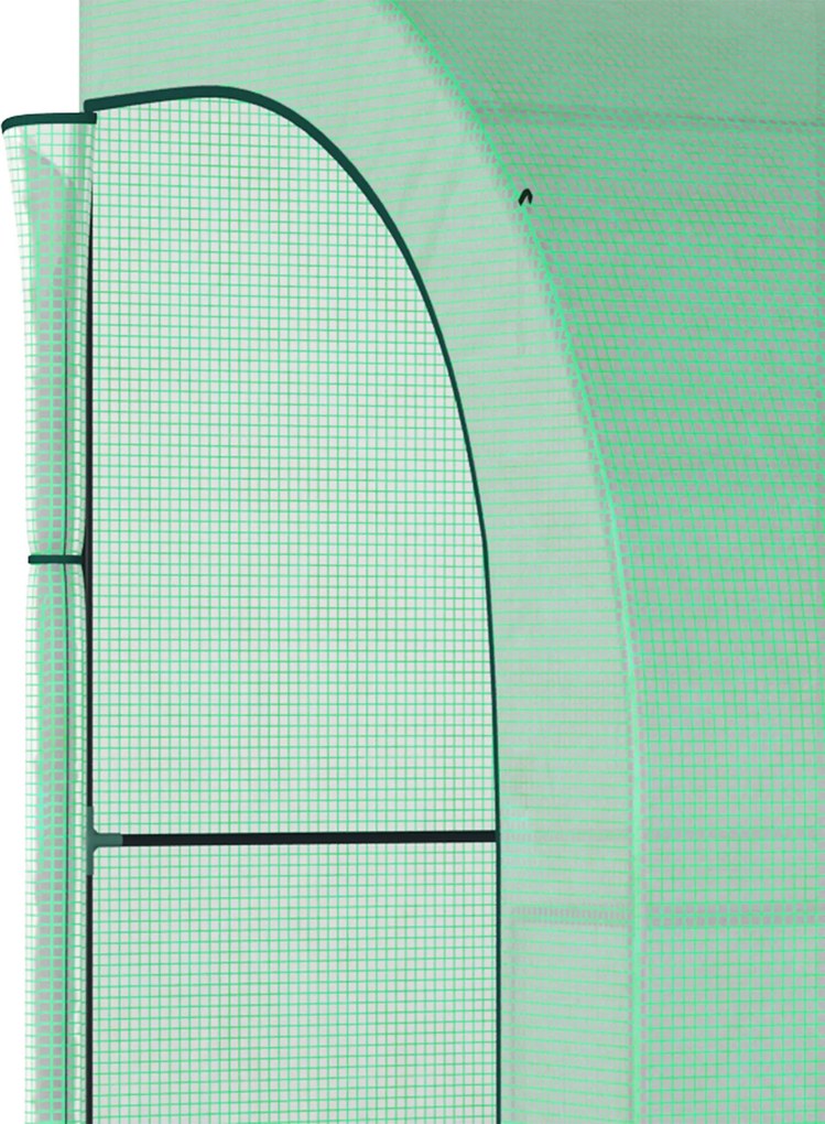 Outsunny skleník s oknem s policemi, zimní skleník z ocelové fólie, nástěnný skleník na balkon, zahrada, rajčatový skleník 300x150x213cm rajčatový sk…