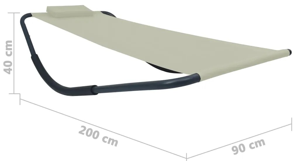 vidaXL Marketos Zahradní lehátko krémové 200 x 90 cm ocel