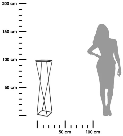 Stojan na květiny LOFT 100x24 cm černá