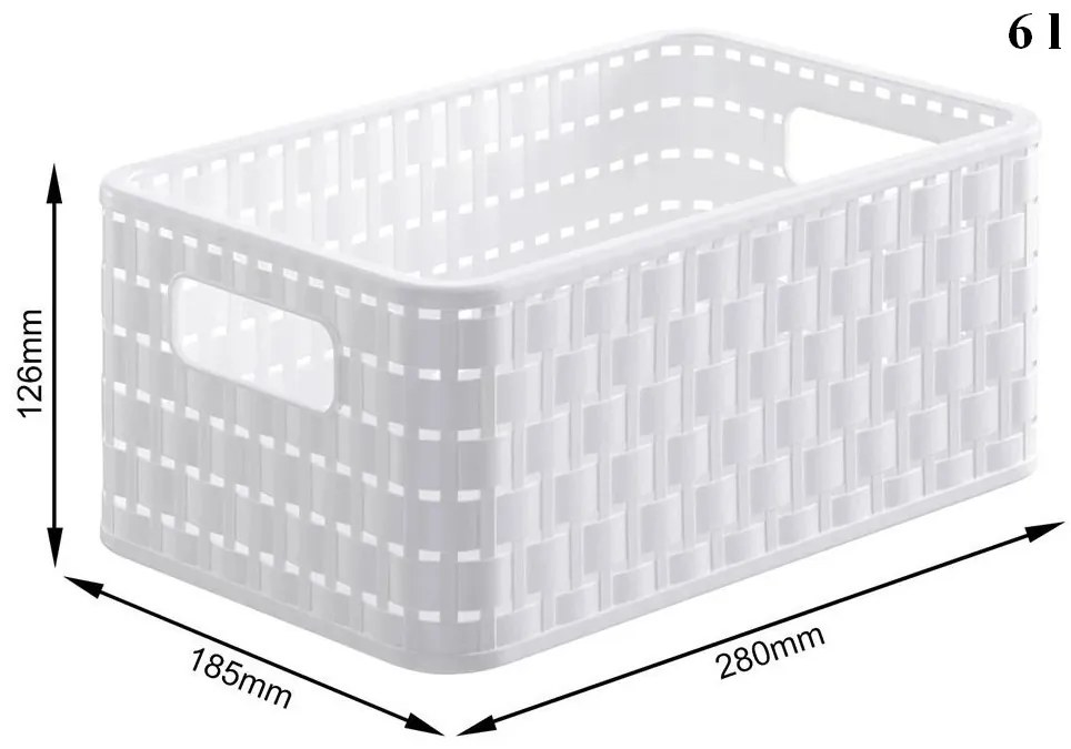 Úložný košík Country 6 l, bílý