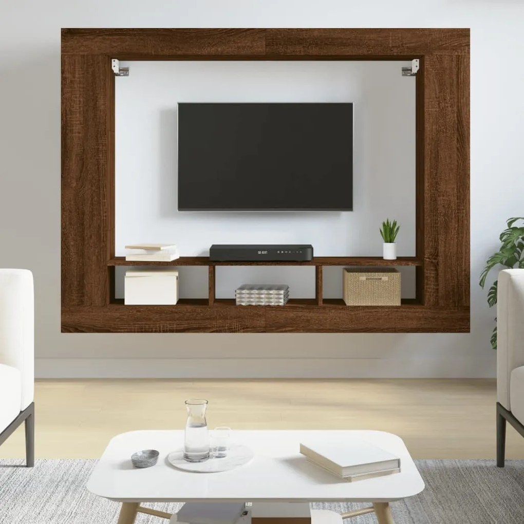 vidaXL TV skříňka 152 x 22 x 113 cm kompozitní dřevo [833724] Barva: kouřový dub