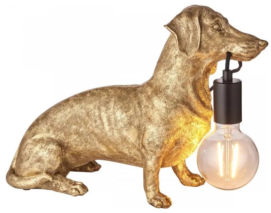 Endon 101187 - Stolní lampa DACHSHUND 1xE27/10W/230V zlatá