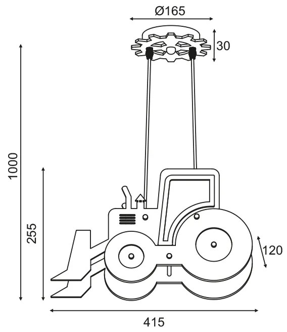 ACA DECOR Dětské závěsné stropní svítidlo BULDOZER max. 40W/E14/230V/IP20