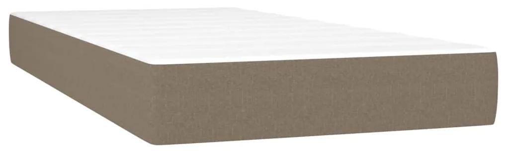 Box spring postel s matrací taupe 90x200 cm textil,  3130245