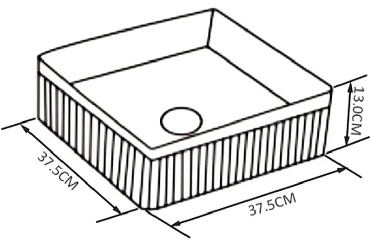 BPS-koupelny Keramické umyvadlo na desku HYD-AA-MTB-375 37,5x37,5 cm, černé mat
