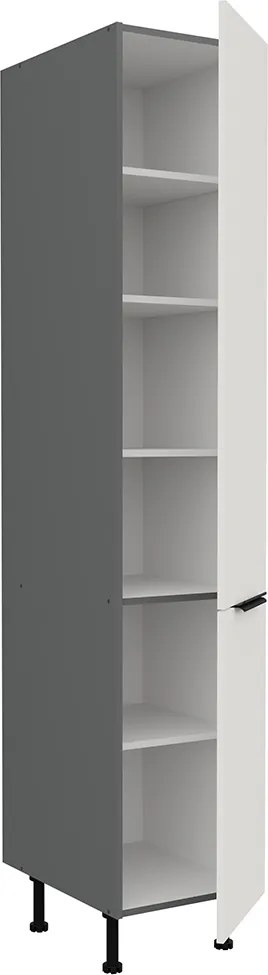 ARIA aw | vysoká skříňka 40 DK-215 2F potravinová s policemi | 40 cm | ANTI FINGERPRINT povrch | antracit/bílá