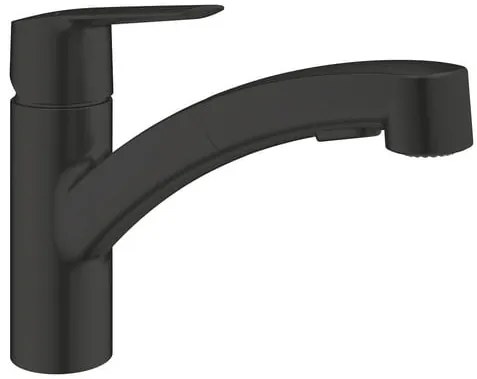 Dřezová baterie GROHE Start s vytahovací sprškou černá mat 303072431