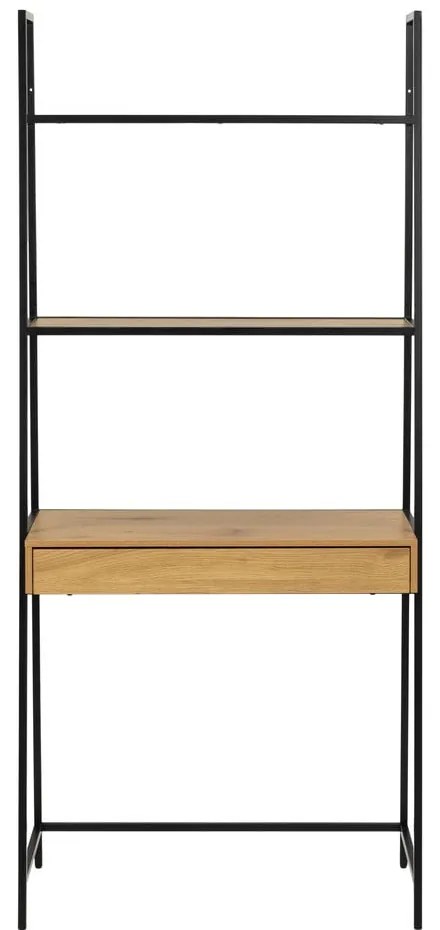 Černá knihovna v dekoru dubu 77x175 cm Seaford - Actona