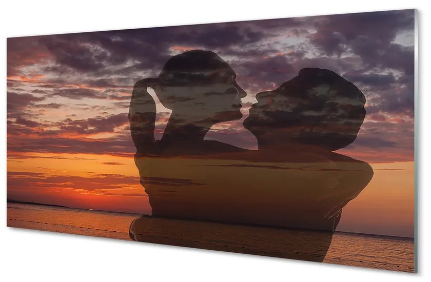 akrylový obraz Sky mraky moře lidí 125x50 cm