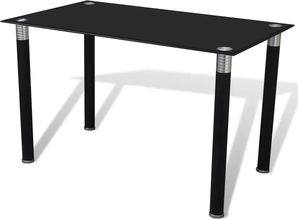 PerfektníDomov Jídelní stůl s černou skleněnou deskou Malua