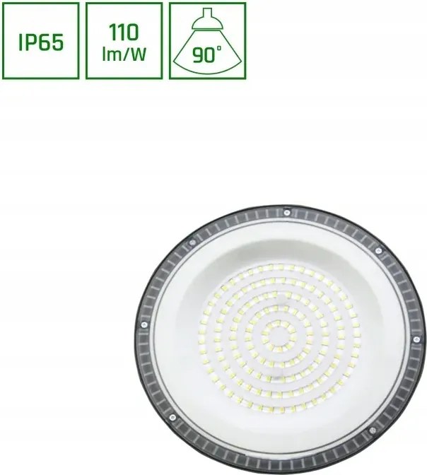 Led závěsné svítidlo High-bay 100W b.neutralní 4000K (11000lm) IP65 Plateo