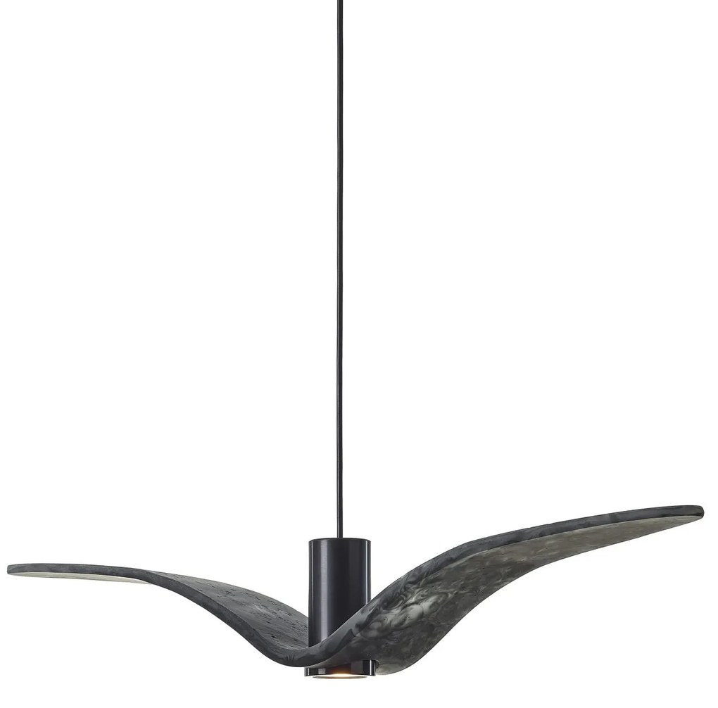 Brokis PC1111 Night Birds Exterior, závěsné svítidlo z ručně zpracovaného skla, 6,5W LED, šedá kouřová BROKISGLASS mat, délka 78cm, IP54