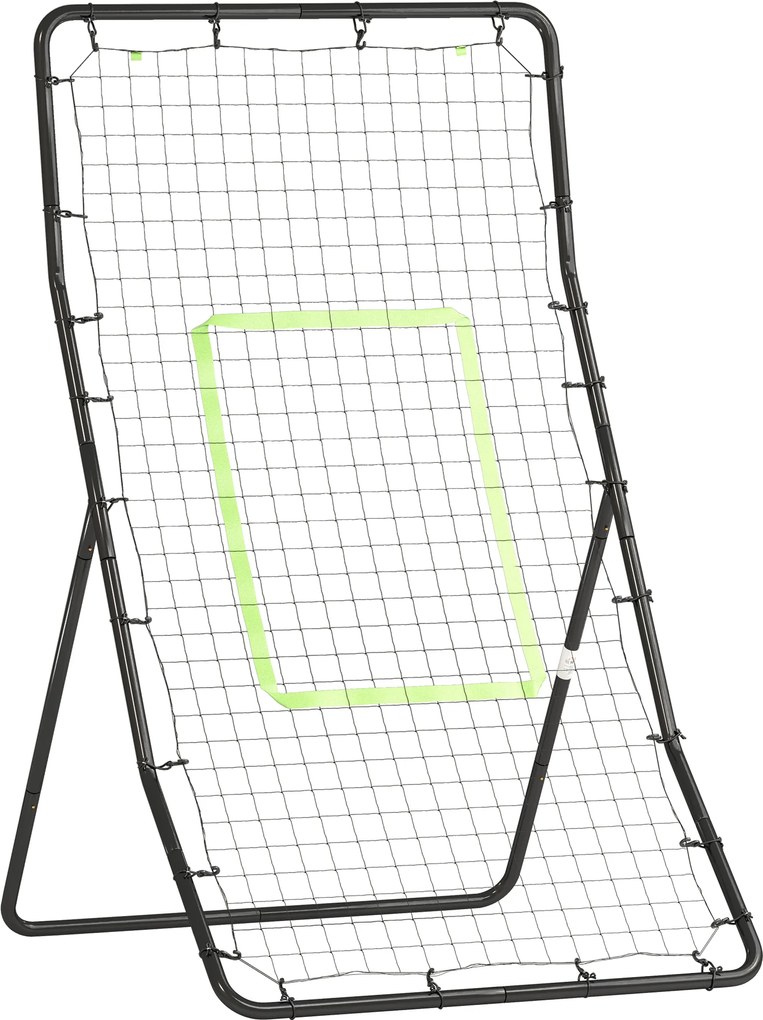HOMCOM Kickback odrazová branka 75x126cm, odrazová stěna z oceli a PE, tréninková pomůcka pro fotbal, černá | Aosom.de