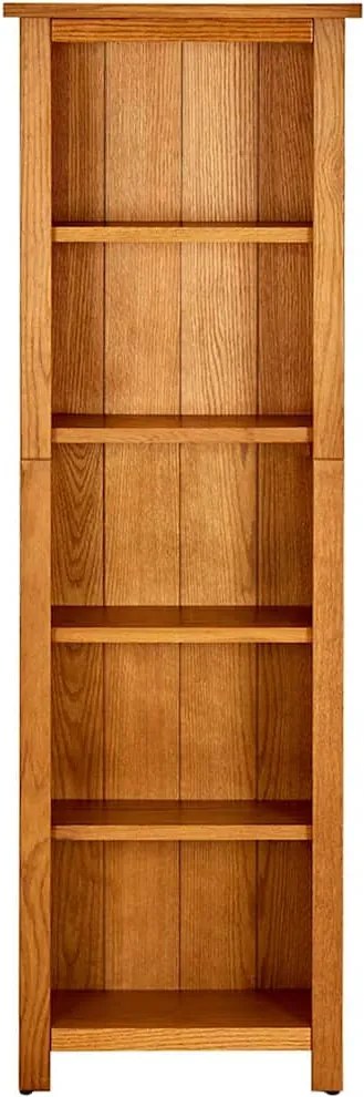 Knihovna s 5 policemi 45 x 22 x 140 cm masivní dubové dřevo 331741