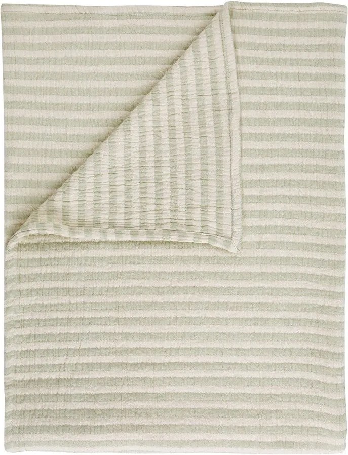 Zelená bavlněná deka 150x200 cm Cotton Muslin Stripe – Bianca