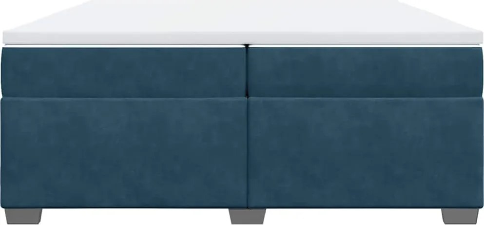 Box spring postel s matrací tmavě modrá 200x200 cm samet 3285309