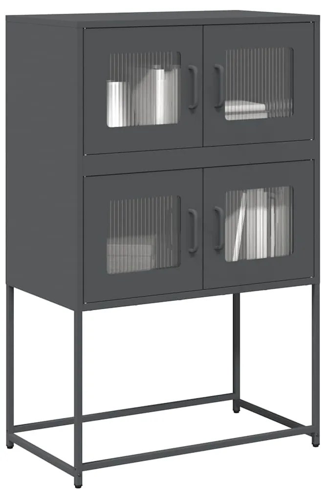 Skříň highboard antracitová 68x39x107 cm ocel