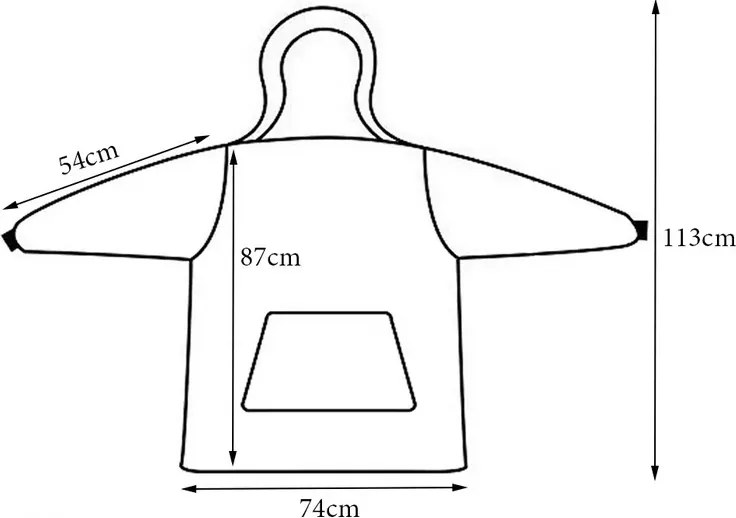 VERK Deka s rukávy a kapucí Huggle Hoodie - černá