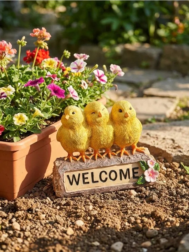 Sinsay - Stojící zahradní dekorace s nápisem „Welcome“ - žlutá