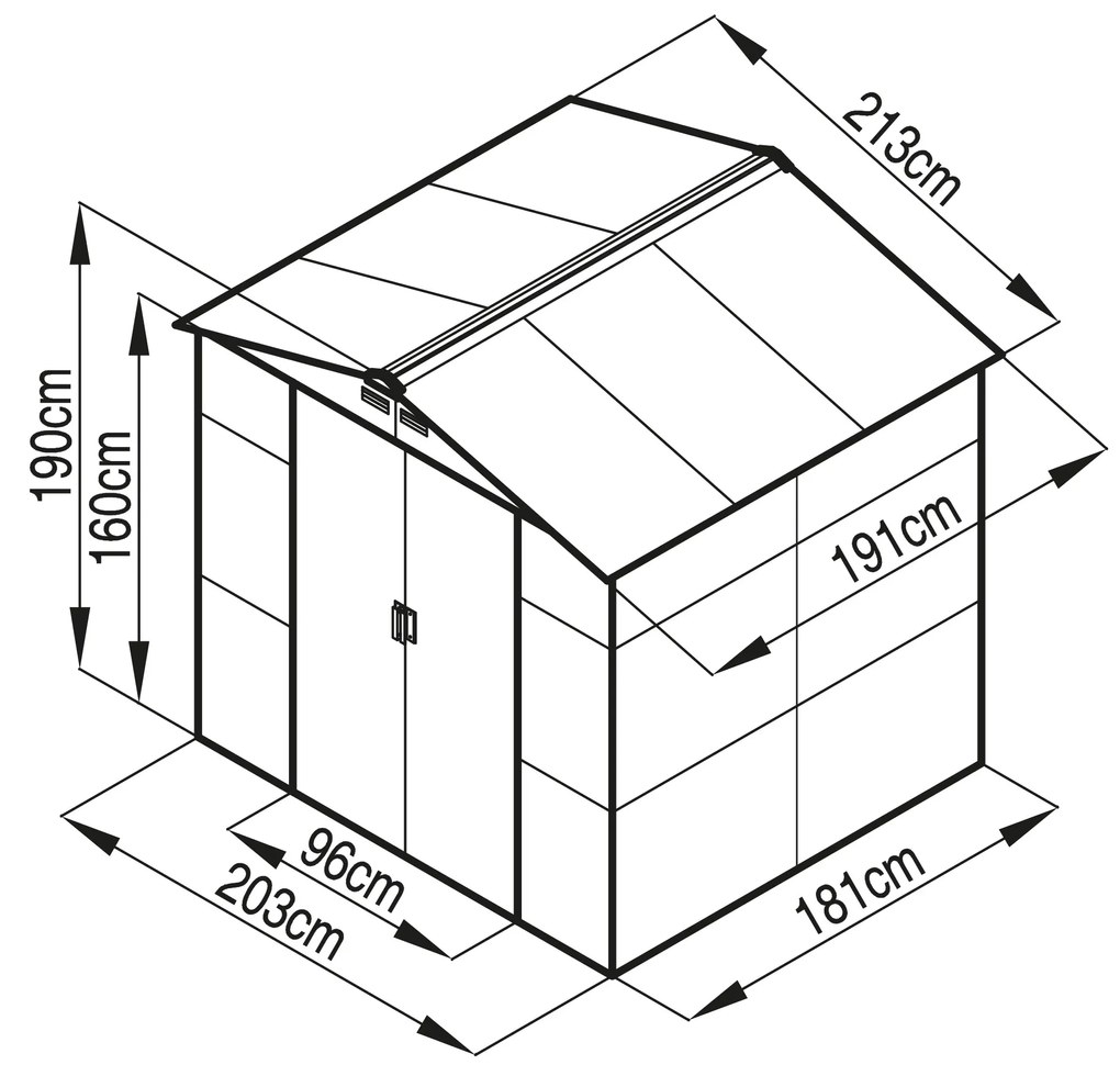 Zahradní domek G21 GAH 407 - 213 x 191 cm, hnědý