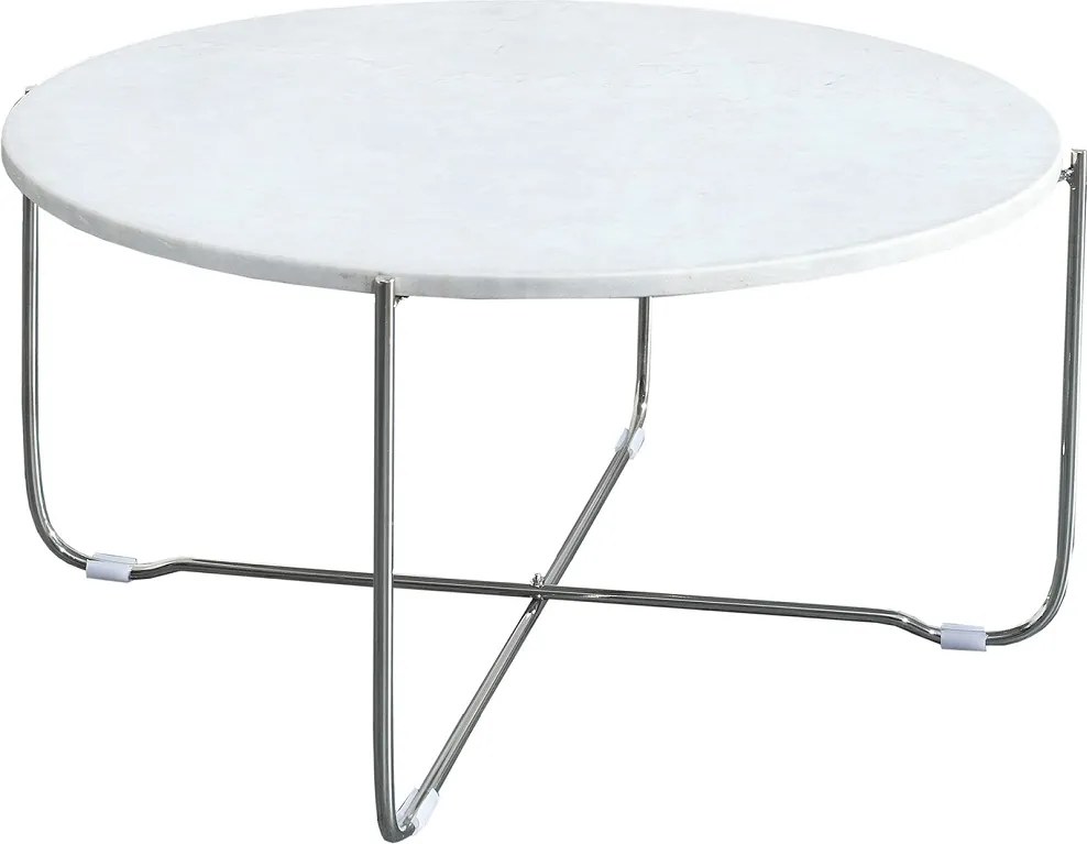 Moebel Living Bílý mramorový konferenční stolek Morami 62 cm