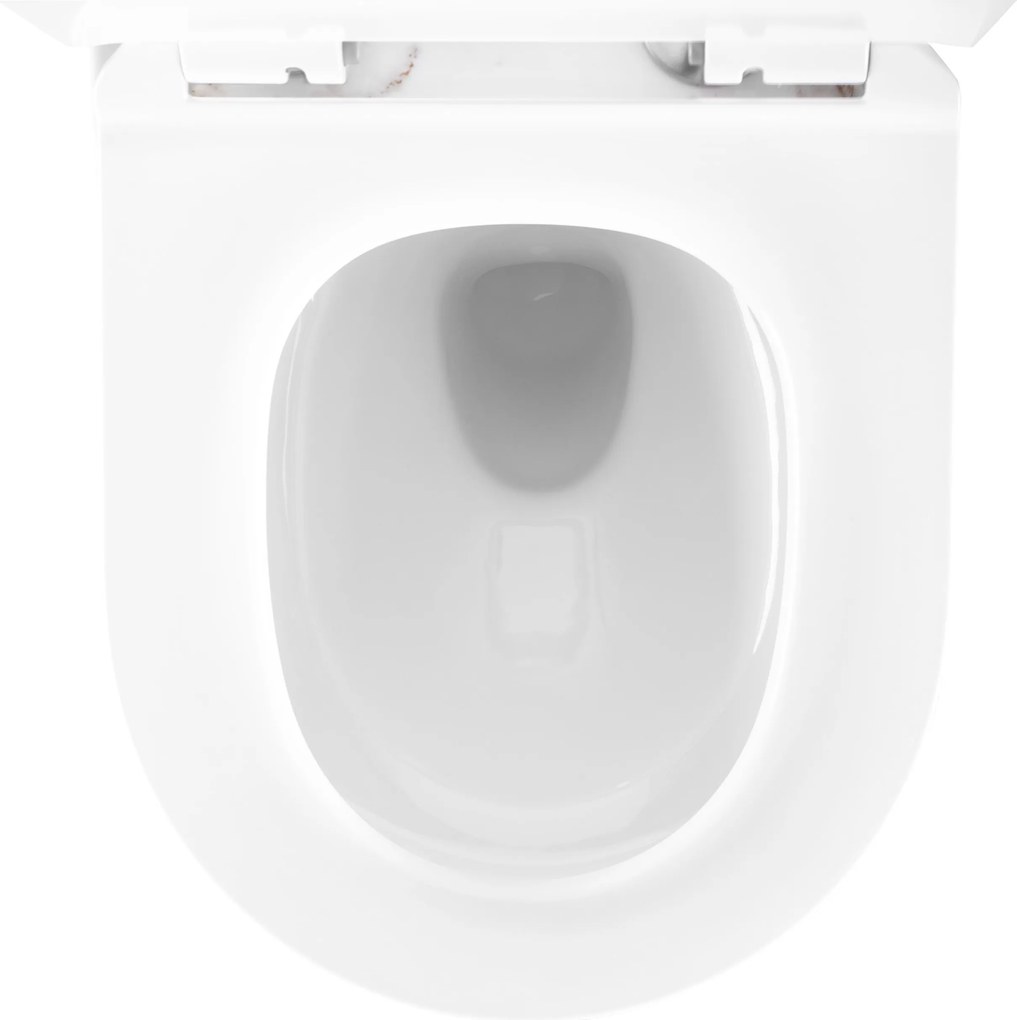 Rea Carter Tornado, závěsná WC mísa 49x37x35 cm + WC sedátko, imitace kamene-Aiax Shiny, REA-C6390
