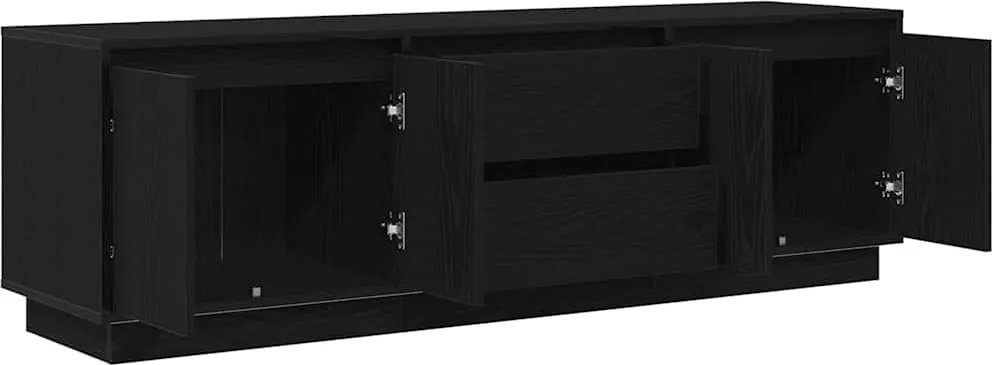 TV skříňka s LED osvětlením černý dub 160,5x41x50 cm 3328427