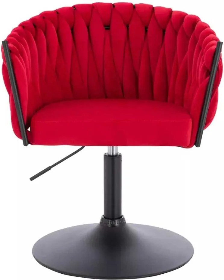 LuxuryForm DESIGN Židle NORDEN VELUR na černém talíři - červená