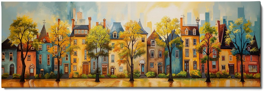 Obraz na plátně - Ranní ulička ve Westfieldu FeelHappy.cz Velikost obrazu: 210 x 70 cm