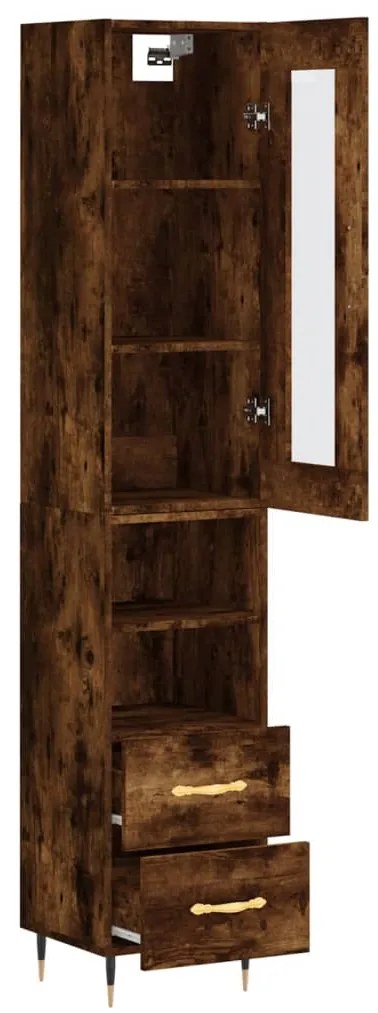 Skříň Highboard 34,5 X 34 X 180 Cm Kompozitní Dřevo - Bílá / 3 police