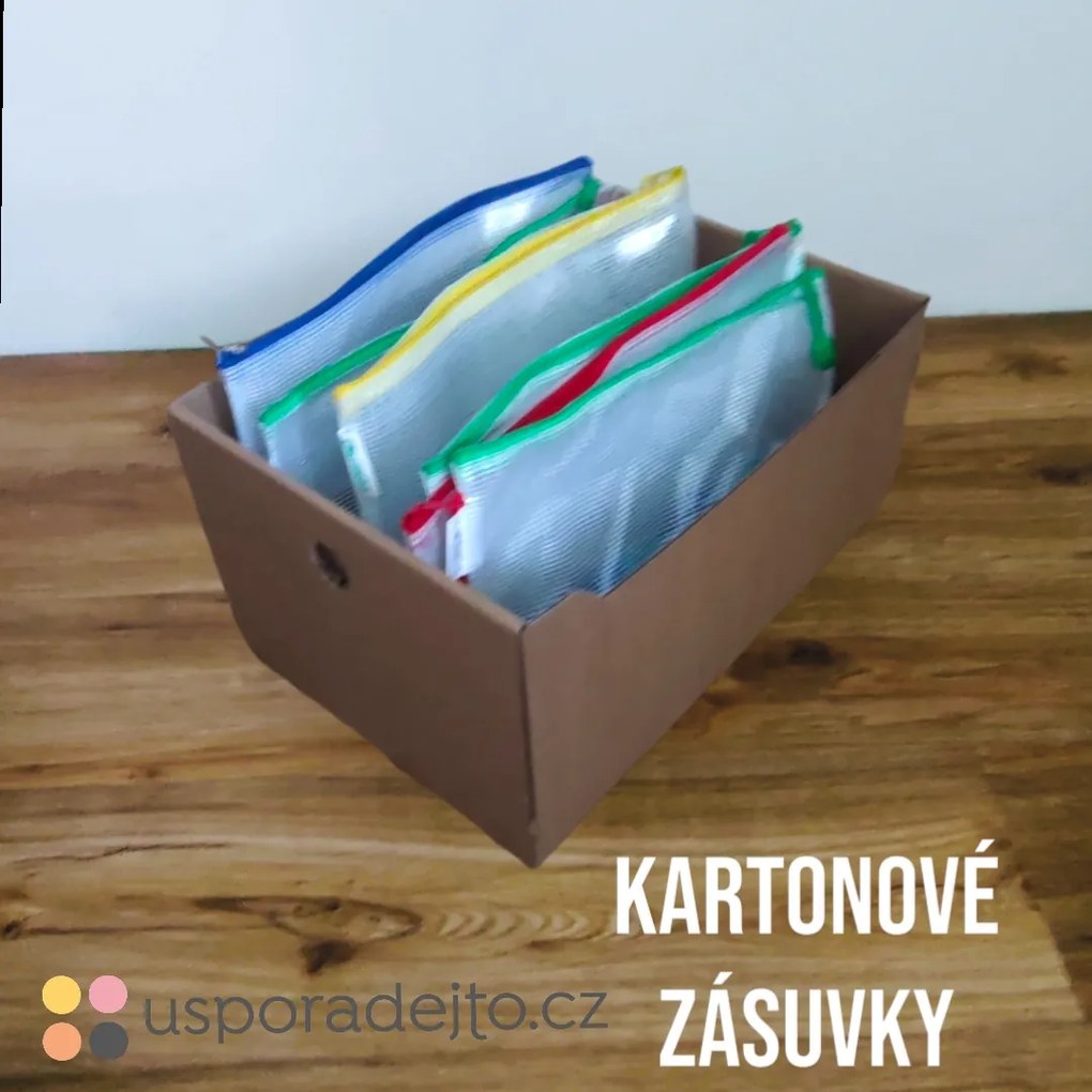 KARTON PAK Úložné boxy na oblečení, organizéry do skříně EKO KARTON 27x40x21 - zásuvka