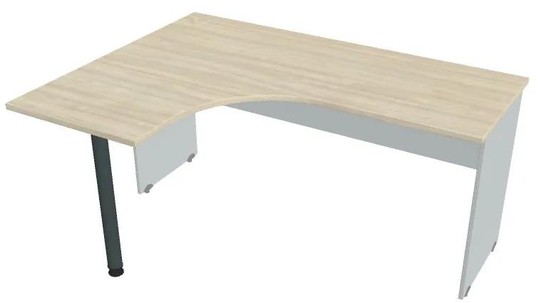 Stůl ergo pravý 160*120 cm - Hobis Gate GE 60 P Dekor stolové desky: akát, Dekor lamino podnože: šedá, Barva nohy: černá